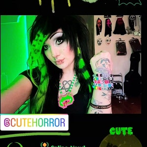 Br00tal Neon Green Racoon Tail Coontails Human Hair Scene Kids Emo ...