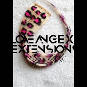 Leopard Cheetah Hot Neon Pink Y2K Scene Queen Kid Emo Punk Rave Clip in ...