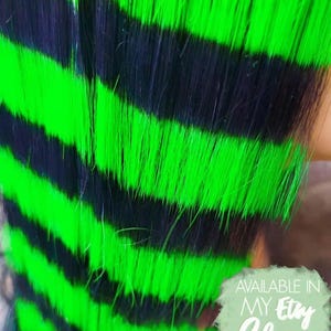 Br00tal Neon Green Racoon Tail Coontails Human Hair Scene Kids Emo ...