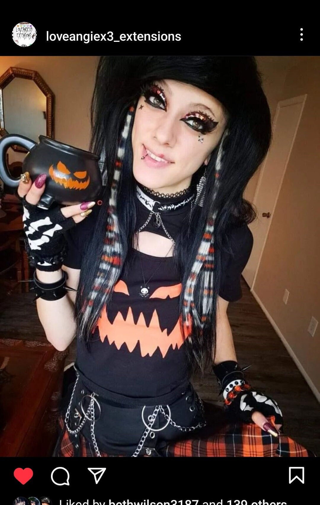 Scene Queen Emo Kid Alternative Orange Halloween Leopard Human Hair ...