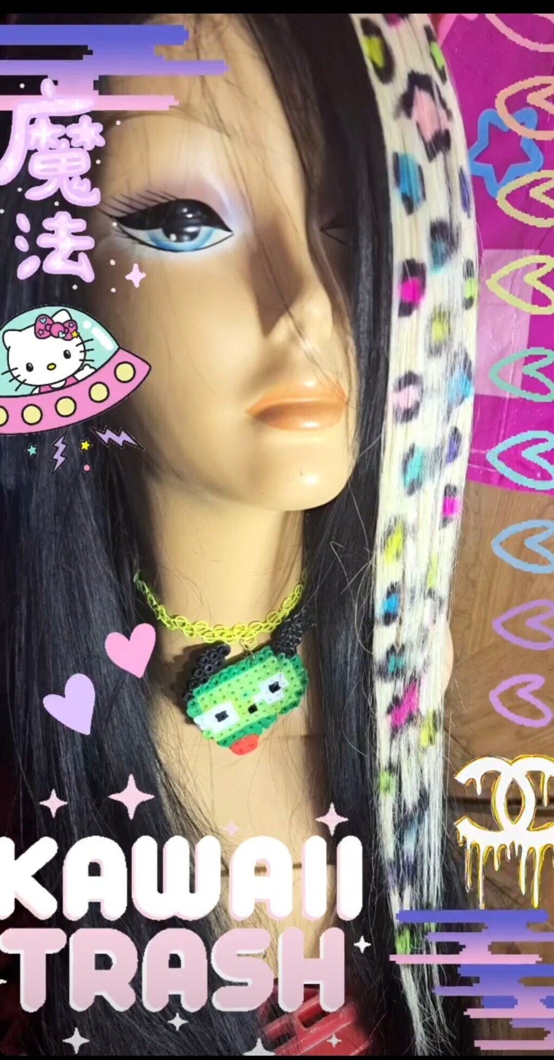 Kawaii Rainbow LEOPARD Human Hair Extensions Clip in Scene - Etsy