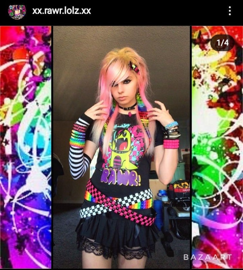 Scene Emo Zebra Rainbow Human Hair Extensions Y2K Pride Pastel - Etsy