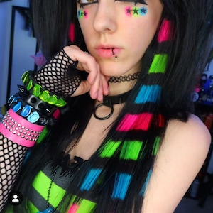 Pride Polysexual Scene Queen Emo Kid Clip in Coontails Human Hair ...