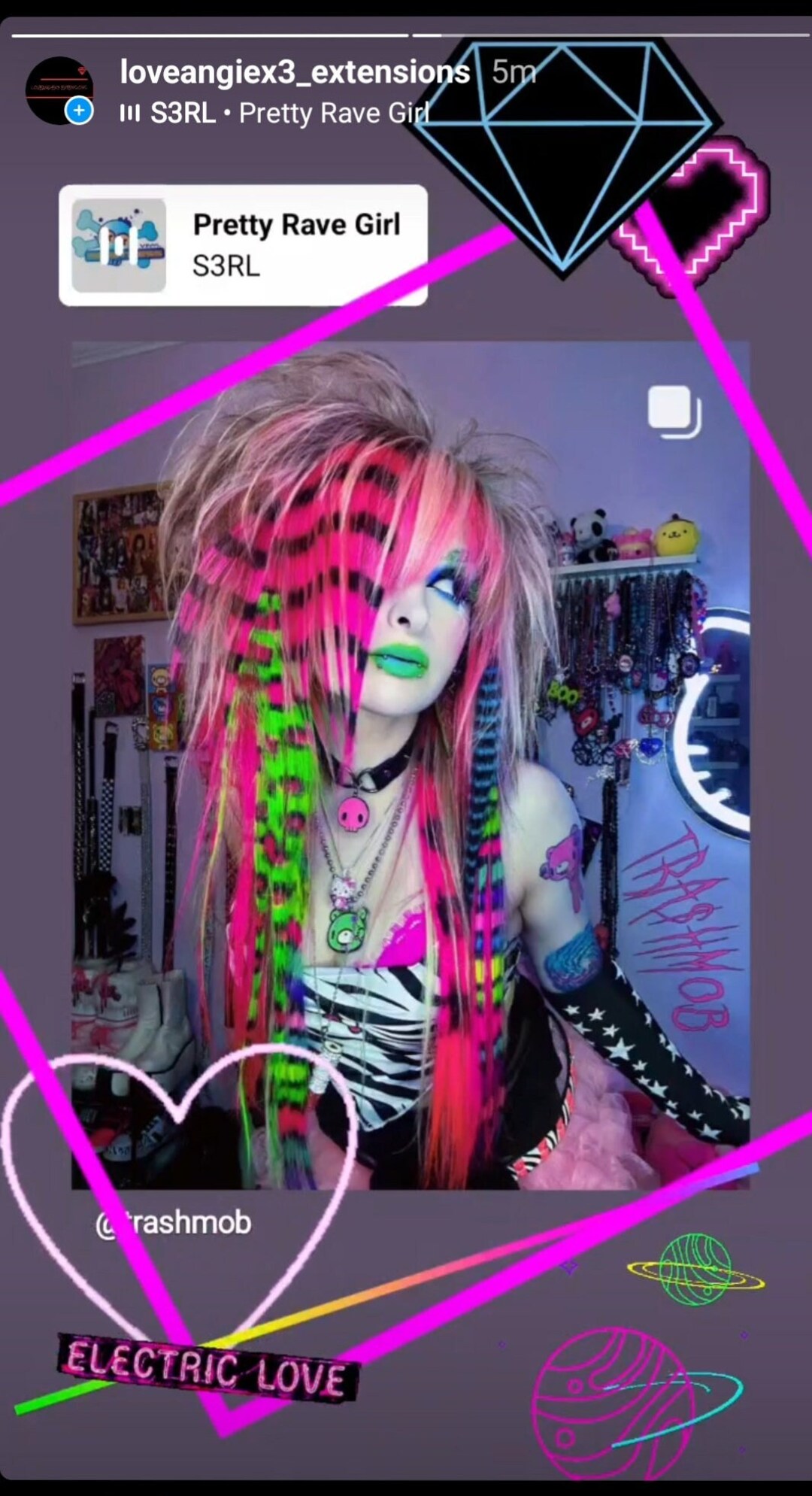 Invader Zim Colored Scene Kid Emo Human Hair Extension Leopard Cheetah ...