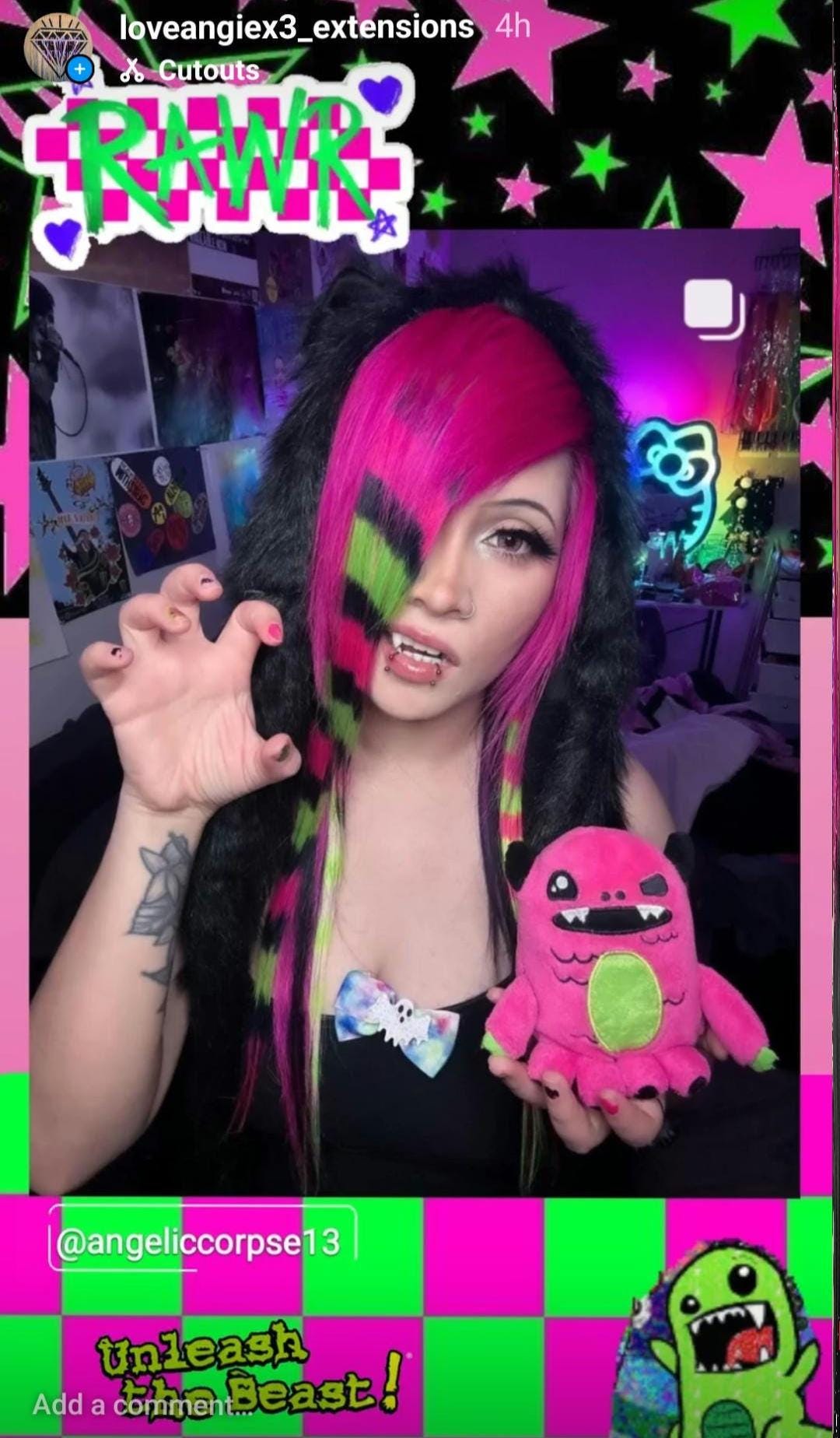 Myspace Queen Raccoon Tail Coontails Clip in Human Hair Extensions ...