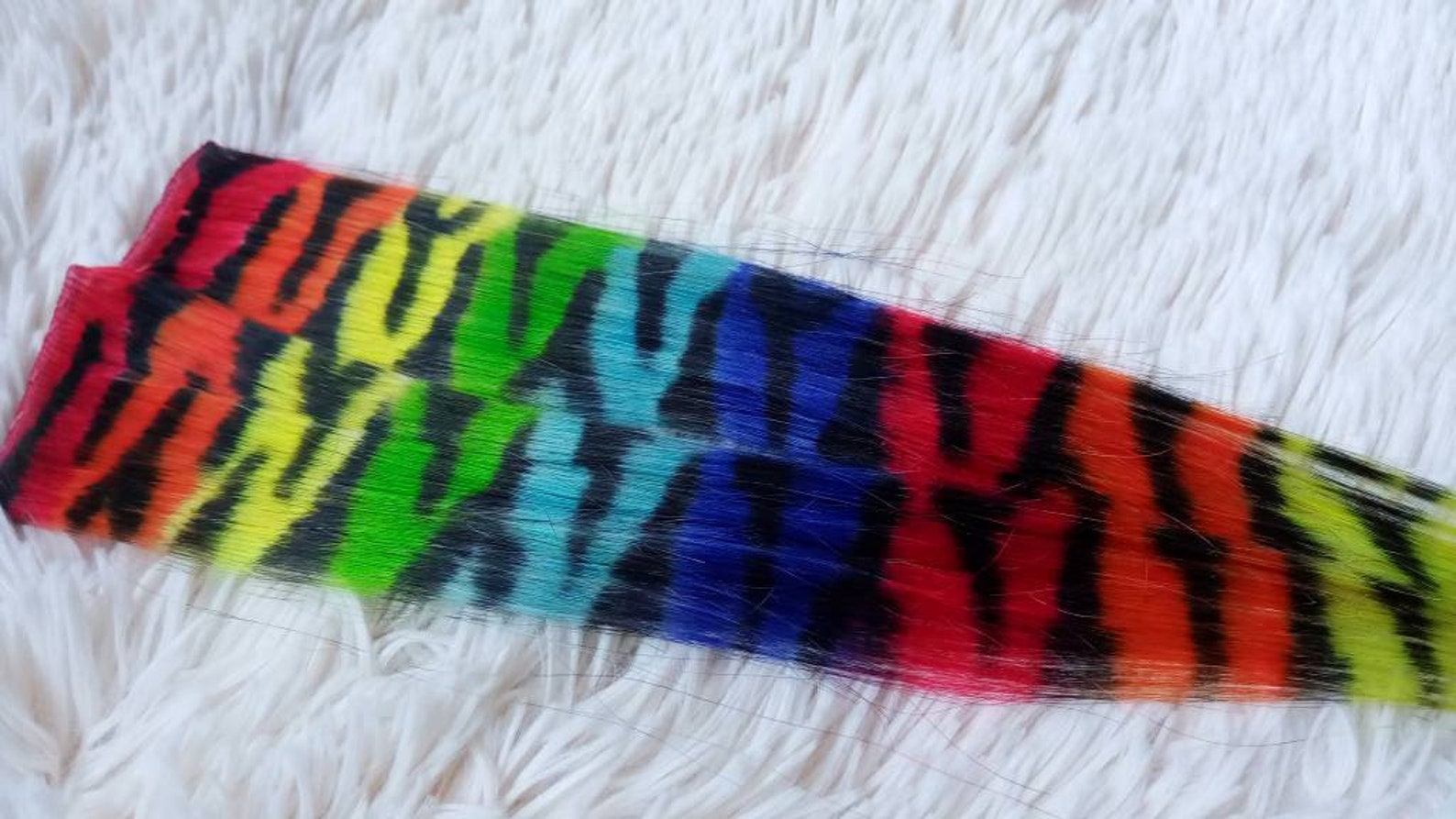 Scene Emo Zebra Rainbow Human Hair Extensions Y2K Pride Pastel - Etsy