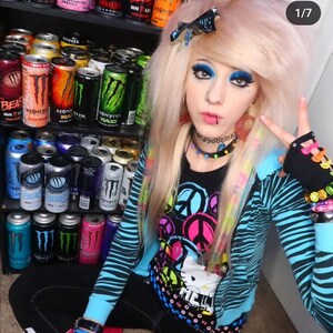 Pastel Rainbow Leopard Platinum Blonde Scene Queen Clip in Human Hair ...