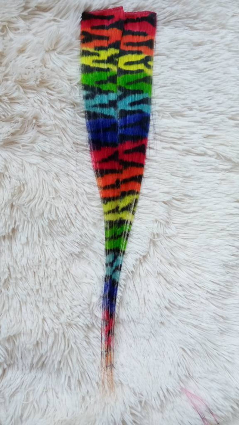 Scene Emo Zebra Rainbow Human Hair Extensions Y2K Pride Pastel - Etsy