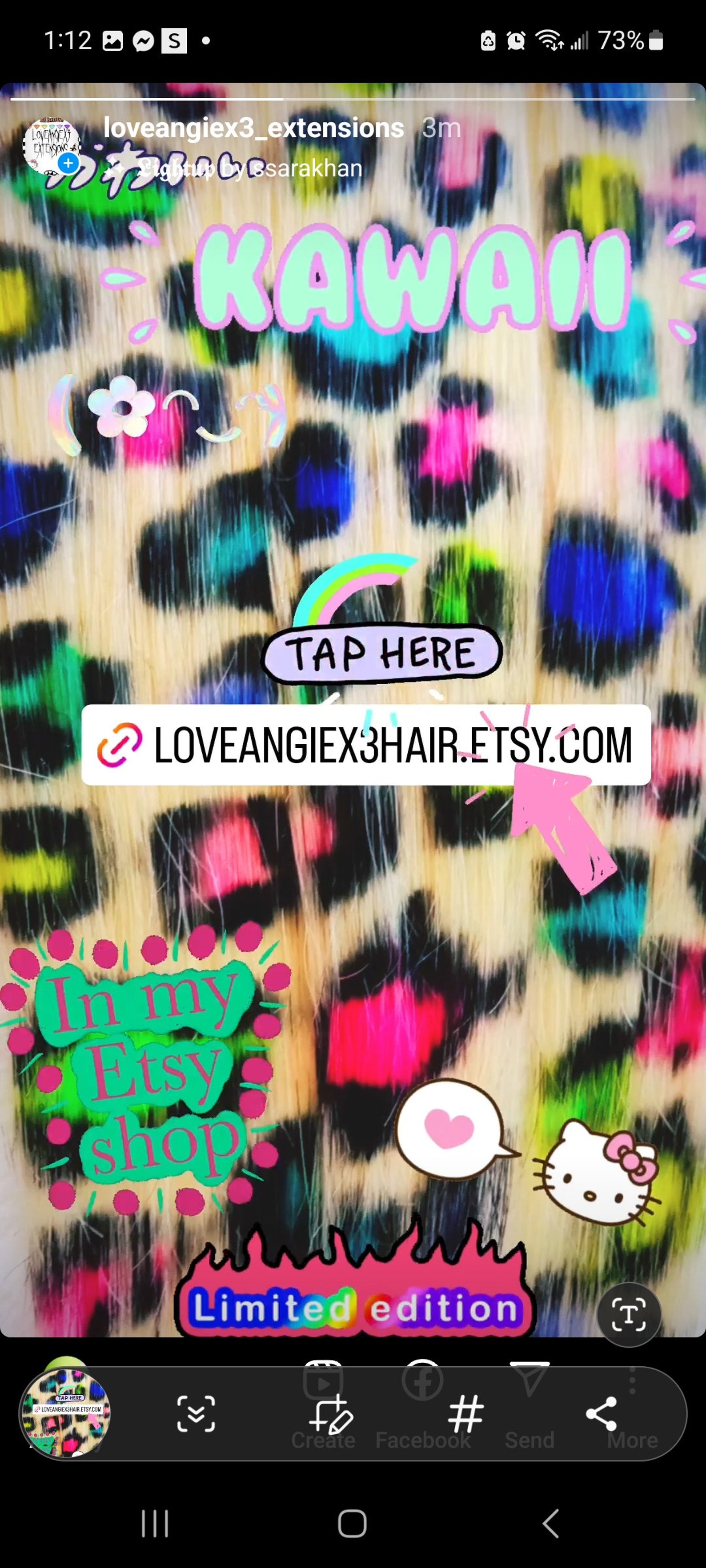 Kawaii Rainbow LEOPARD Human Hair Extensions Clip in Scene Queen Emo ...