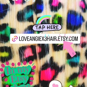 Kawaii Rainbow LEOPARD Human Hair Extensions Clip in Scene - Etsy