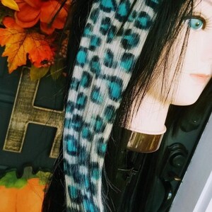 Scene Queen Emo Kid Atomic Turquoise Leopard Cheetah Human Hair ...