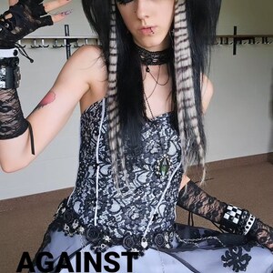 Y2k Black and Blonde Zebra Tiger Stripe Scene Kid Queen Emo Goth ...