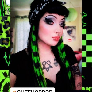 Br00tal Neon Green Racoon Tail Coontails Human Hair Scene Kids Emo ...