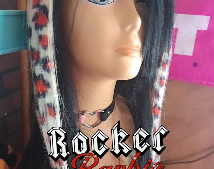 Clip-in 12 Hair Extensions Blonde Leopard Print Emo Scene Extension ...