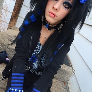After Midnight Blue Coontails Scene Kids Emo Girl Boy Human Hair Clip ...