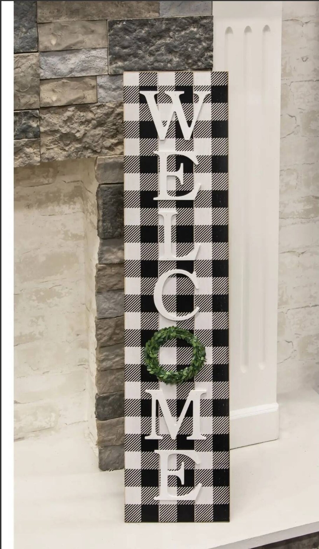 Buffalo Check Welcome Sign W/easel - Etsy