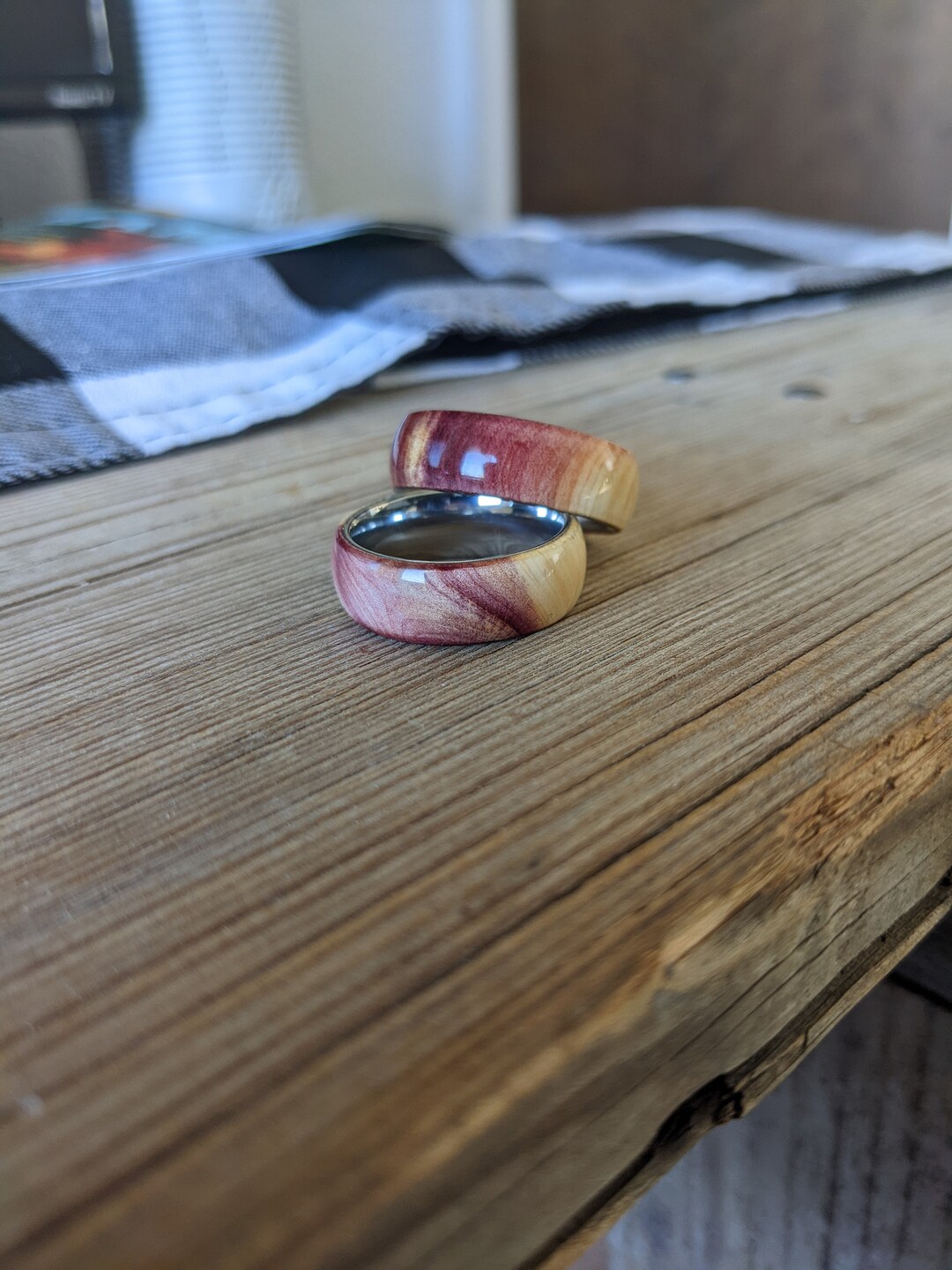 Red Juniper Wood Rings - Etsy