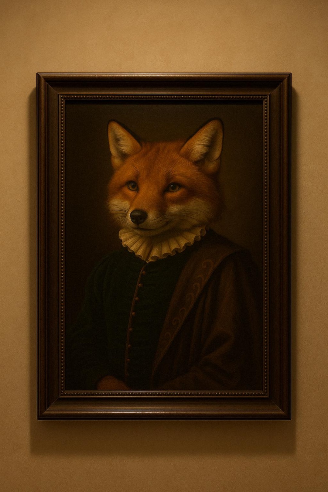 Regal Fox Portrait Print – Anthropomorphic Animal Art in Renaissance ...