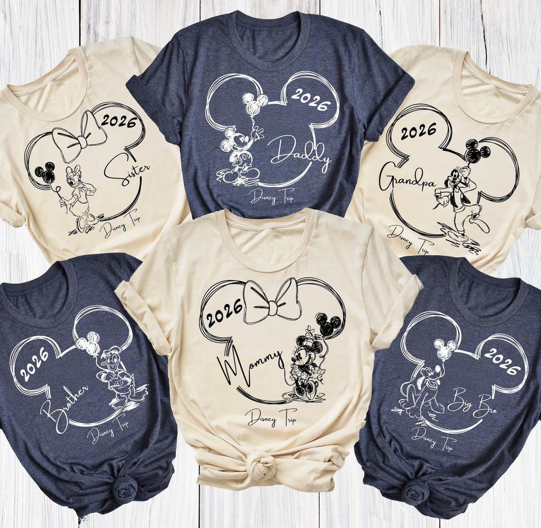 Disneyland 2026 Family Vacation Balloons Shirts, Custom Disneyland Trip ...
