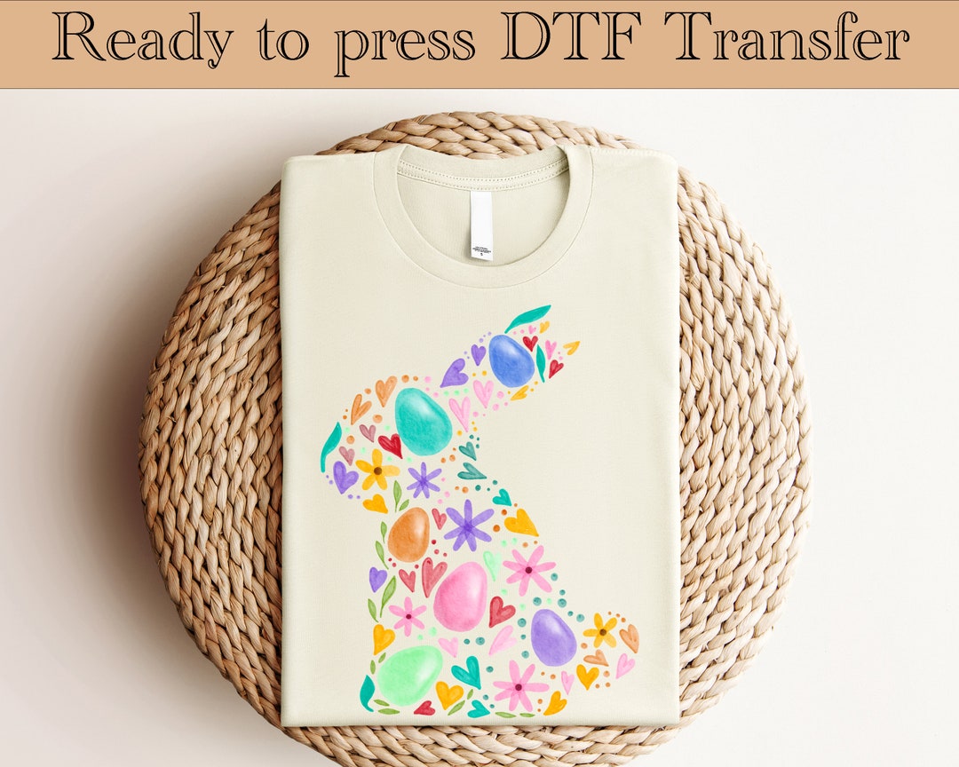 Bunny Easter DTF Transfer, Easter Egg Heat Transfer, Spring DTF ...