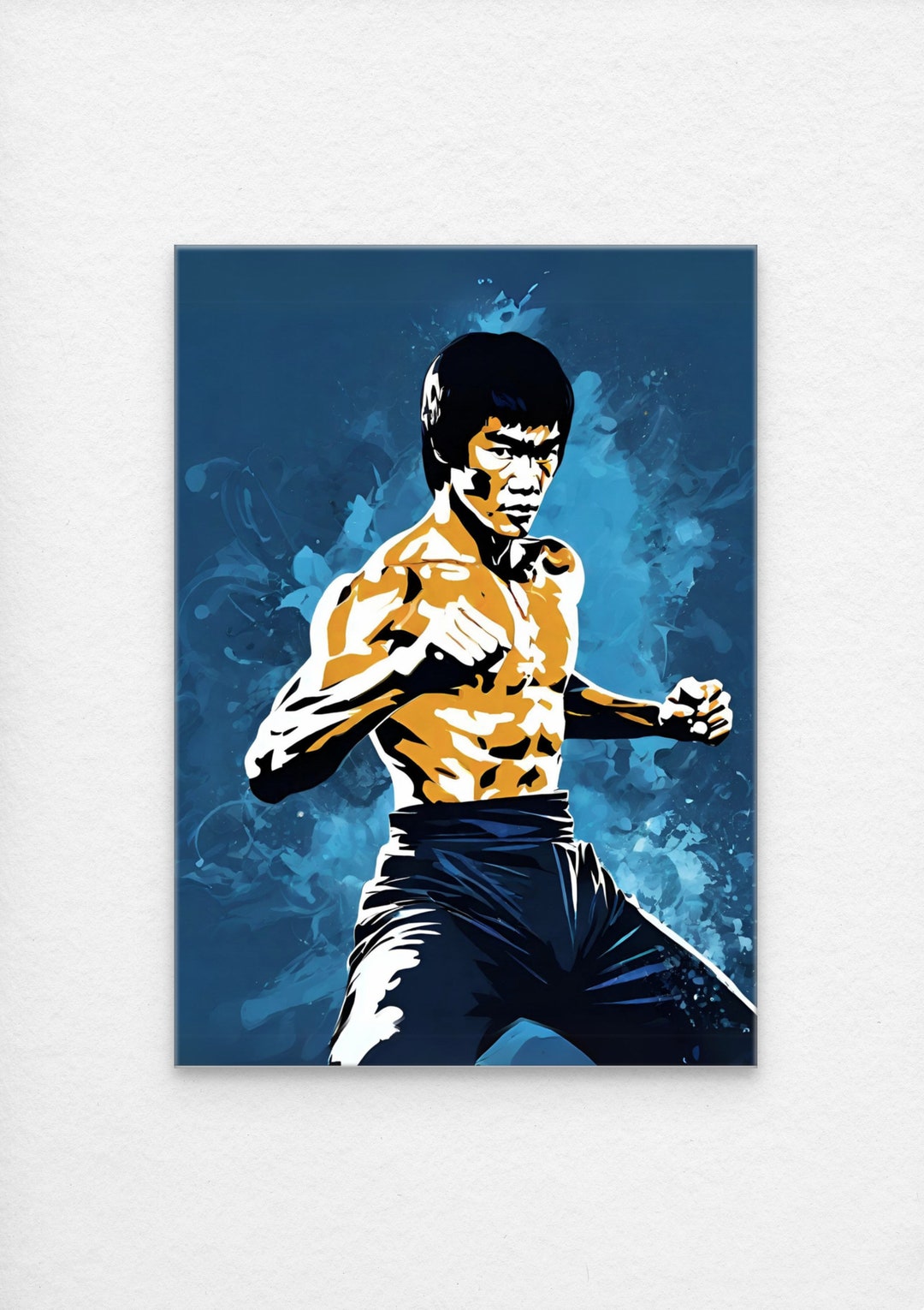 Bruce Lee Blue Abstract Wall Art - Etsy