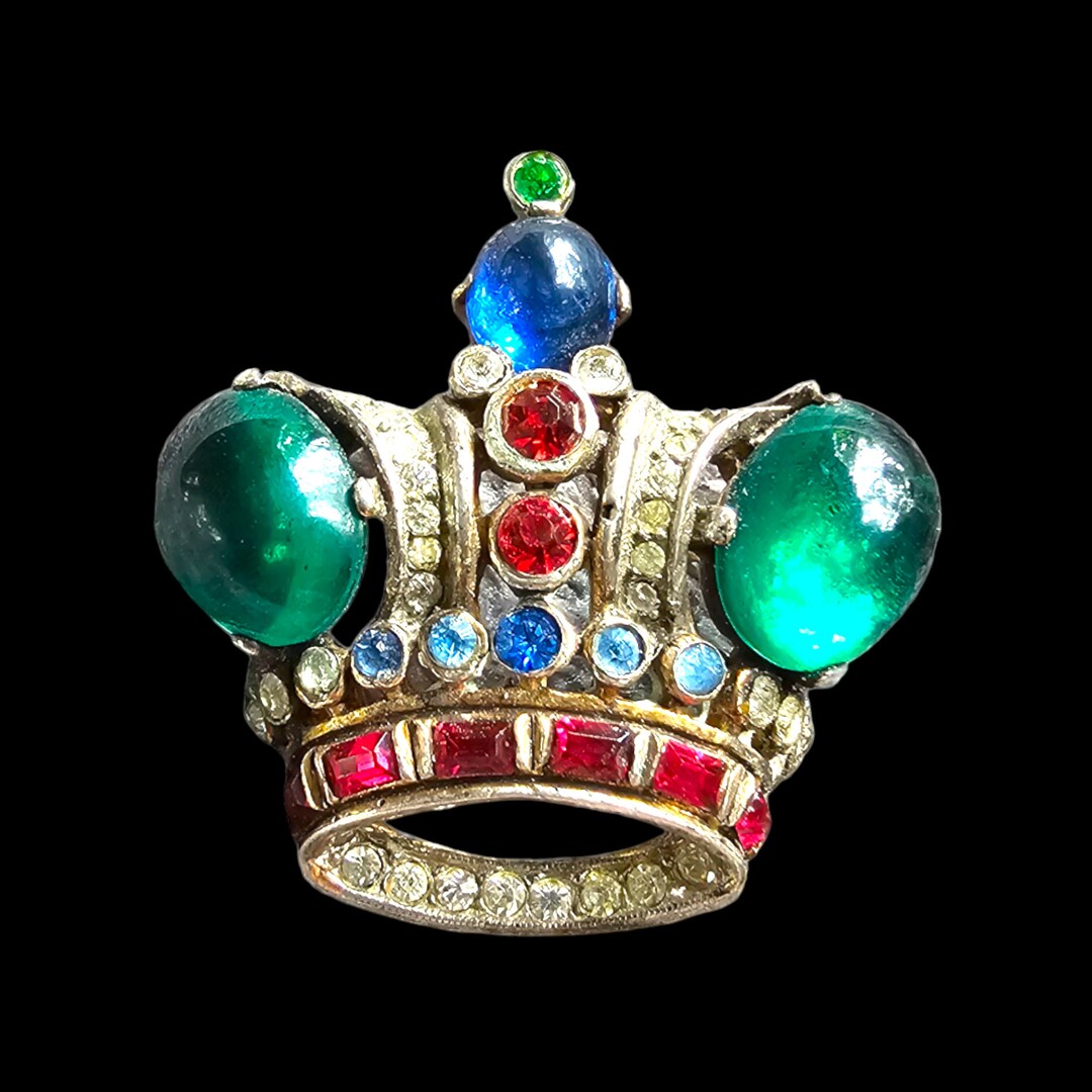 Vintage Crown Trifari Sterling Crown Brooch - Etsy