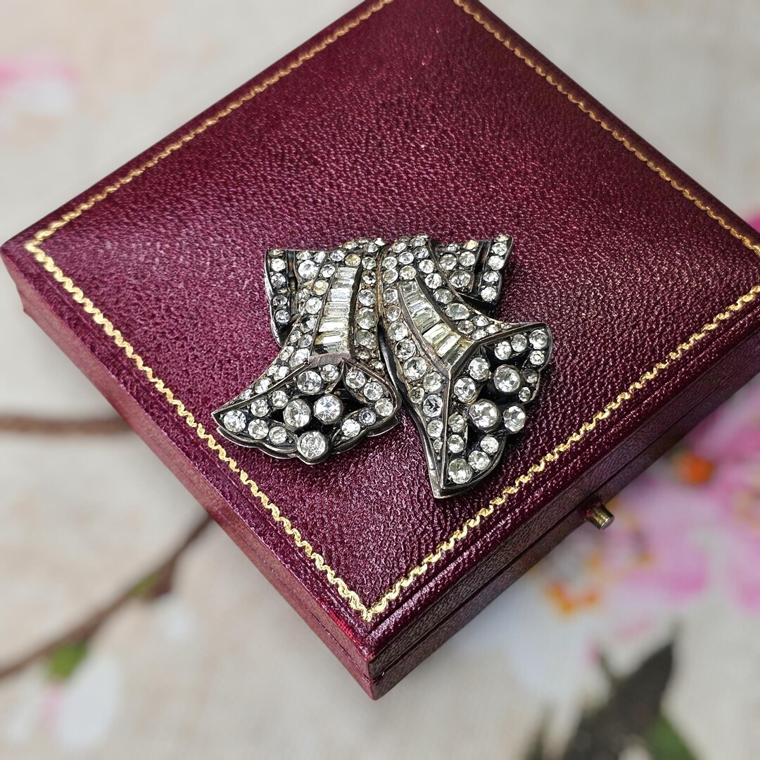 Antique French Sterling Silver Paste Dress Clip - Etsy