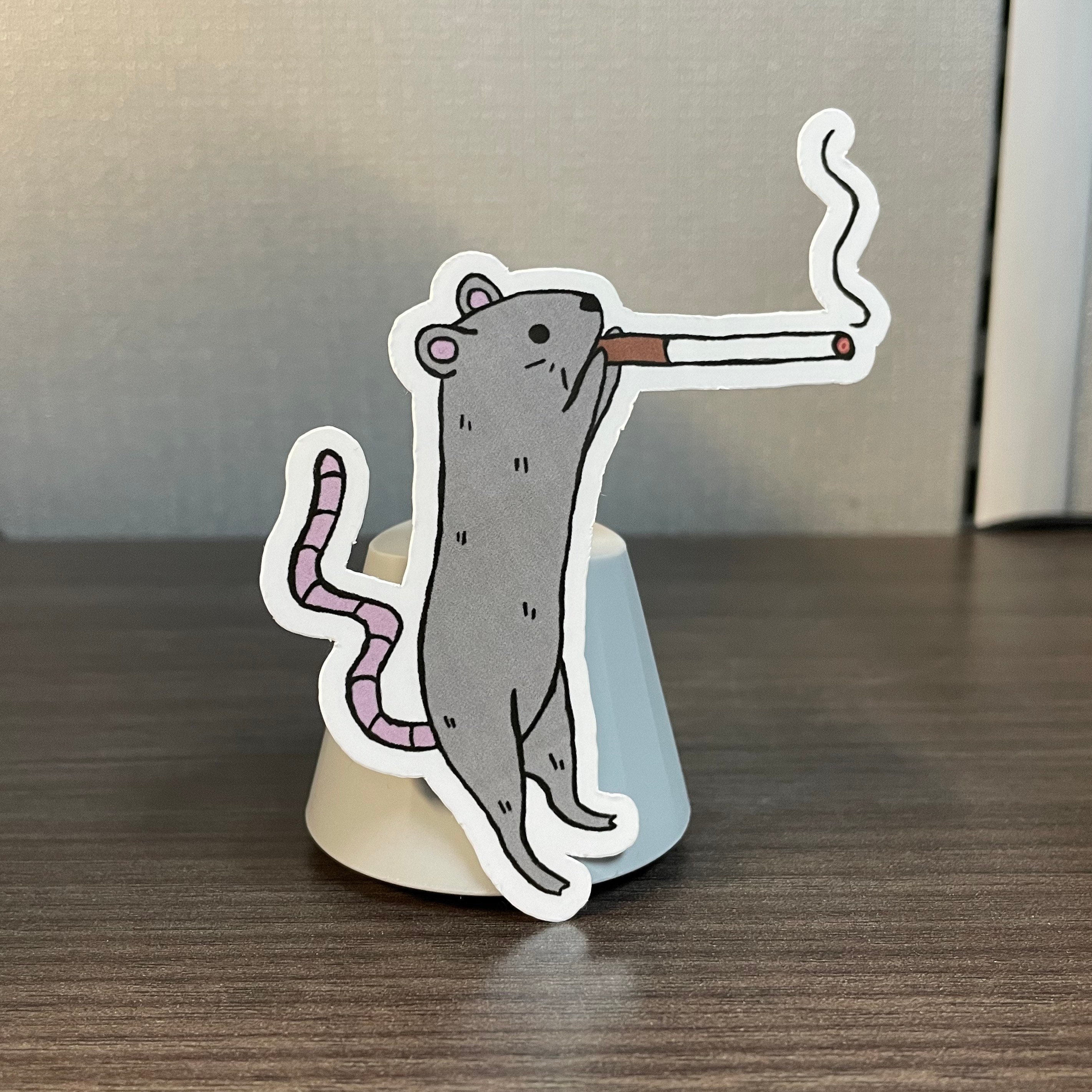 Rat Smoking Cigarette Vinyl Sticker - Etsy