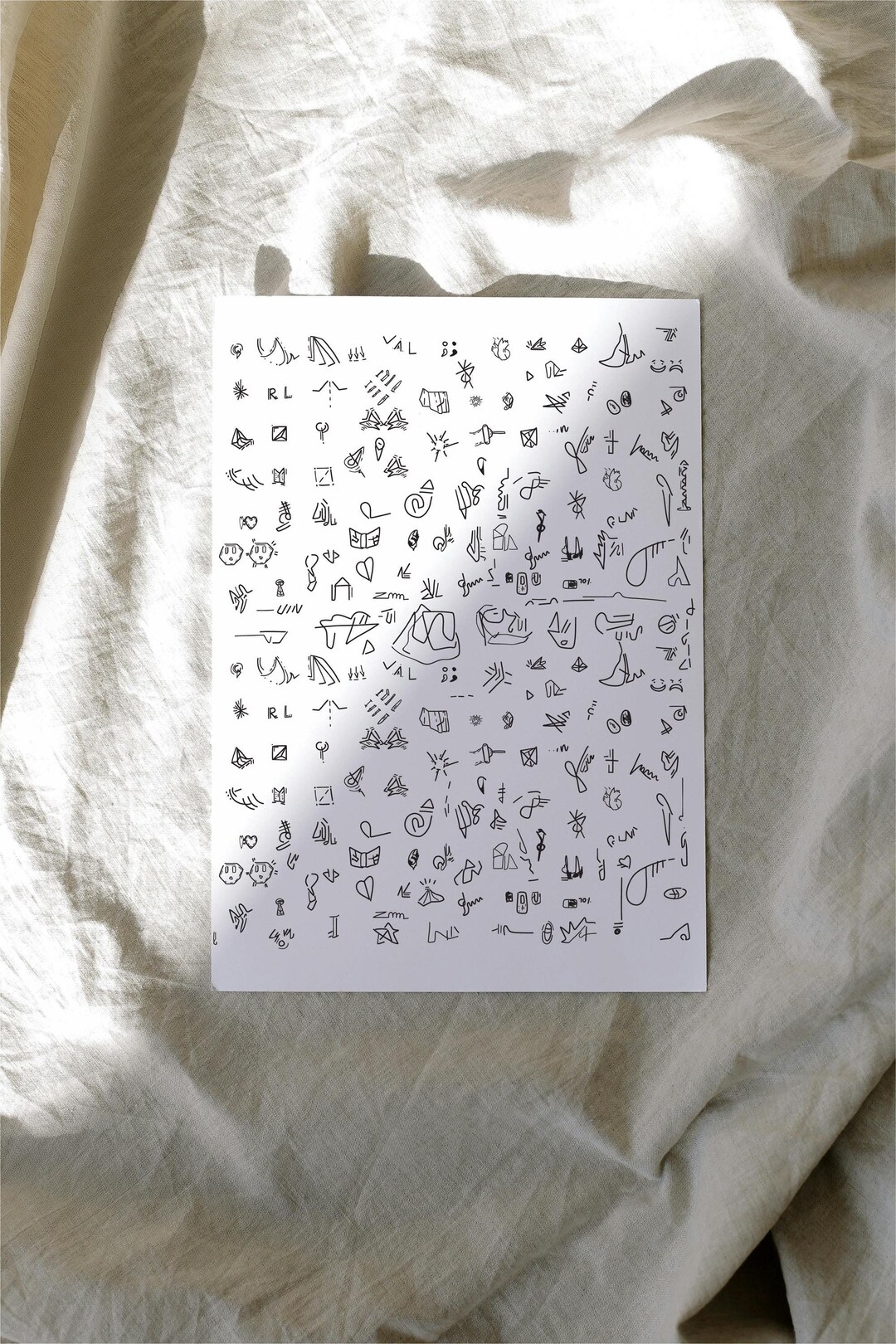 Mini Earring or Just Mini Tattoos Sheet or Art Print 8.5"x11" Temporary ...