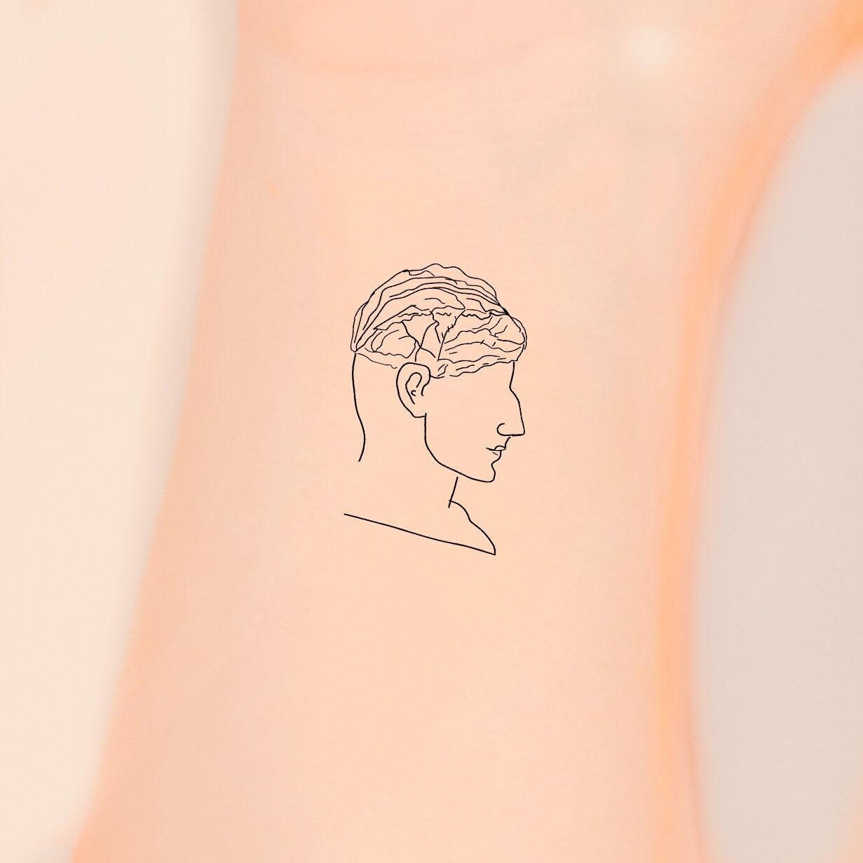 Cabbage Head Tattoo Single or 8.5x11 Temporary Tattoo Sheet Phrenology ...