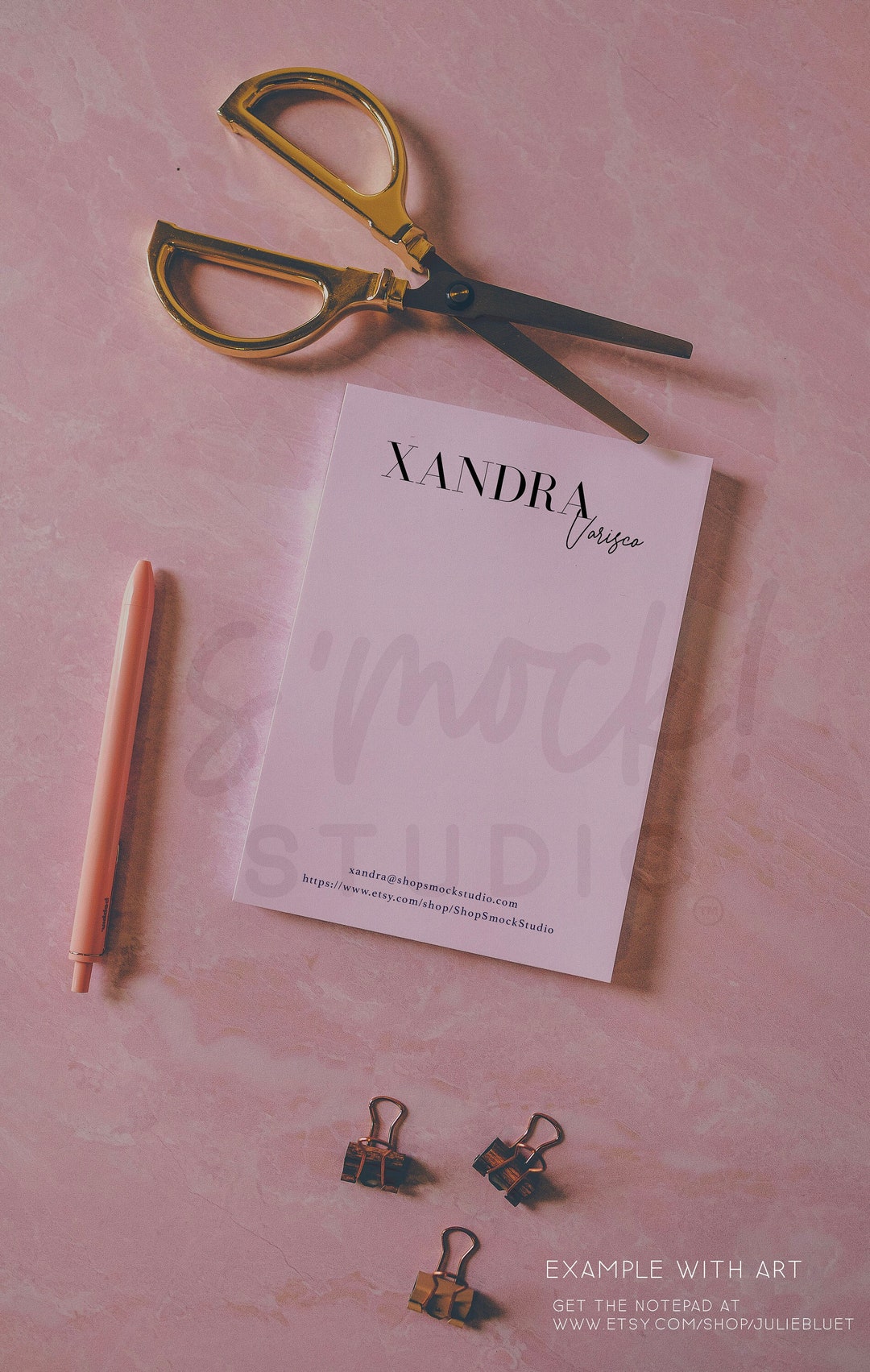 5x7 Note Pad Planner Flat Lay Mock-up Pink Rose Gold Marble Instagram ...