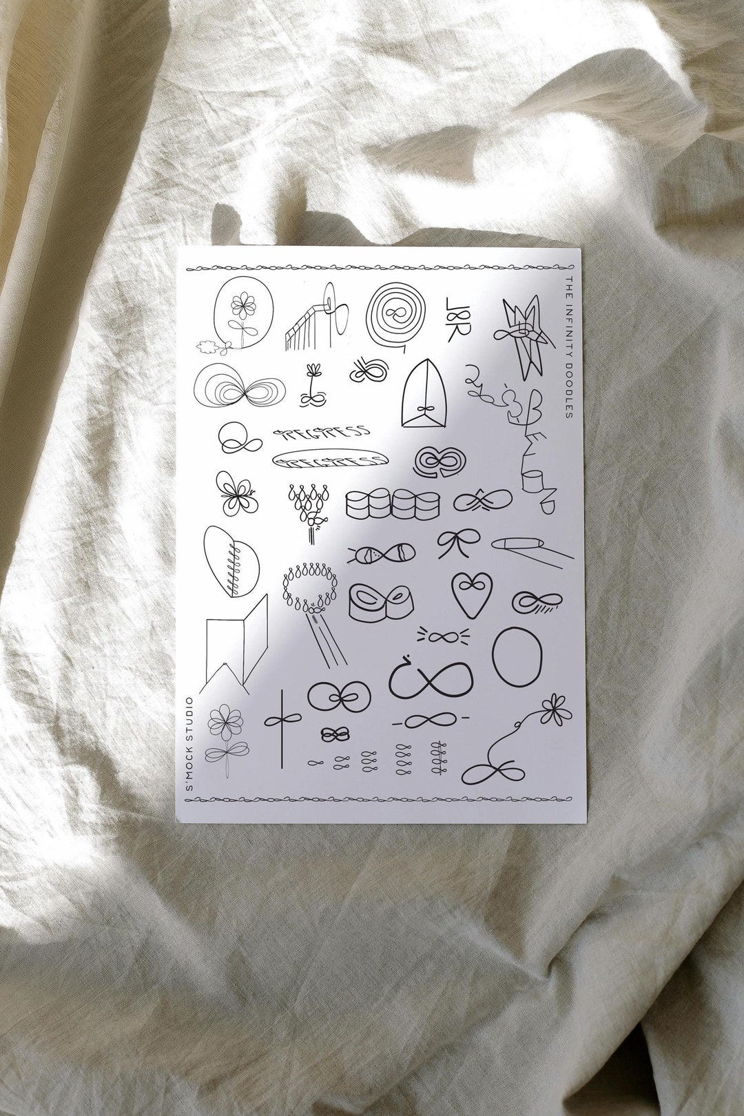 The Infinity Doodles Tattoo Sheet or Choose a Single 8.5x11 Temporary ...