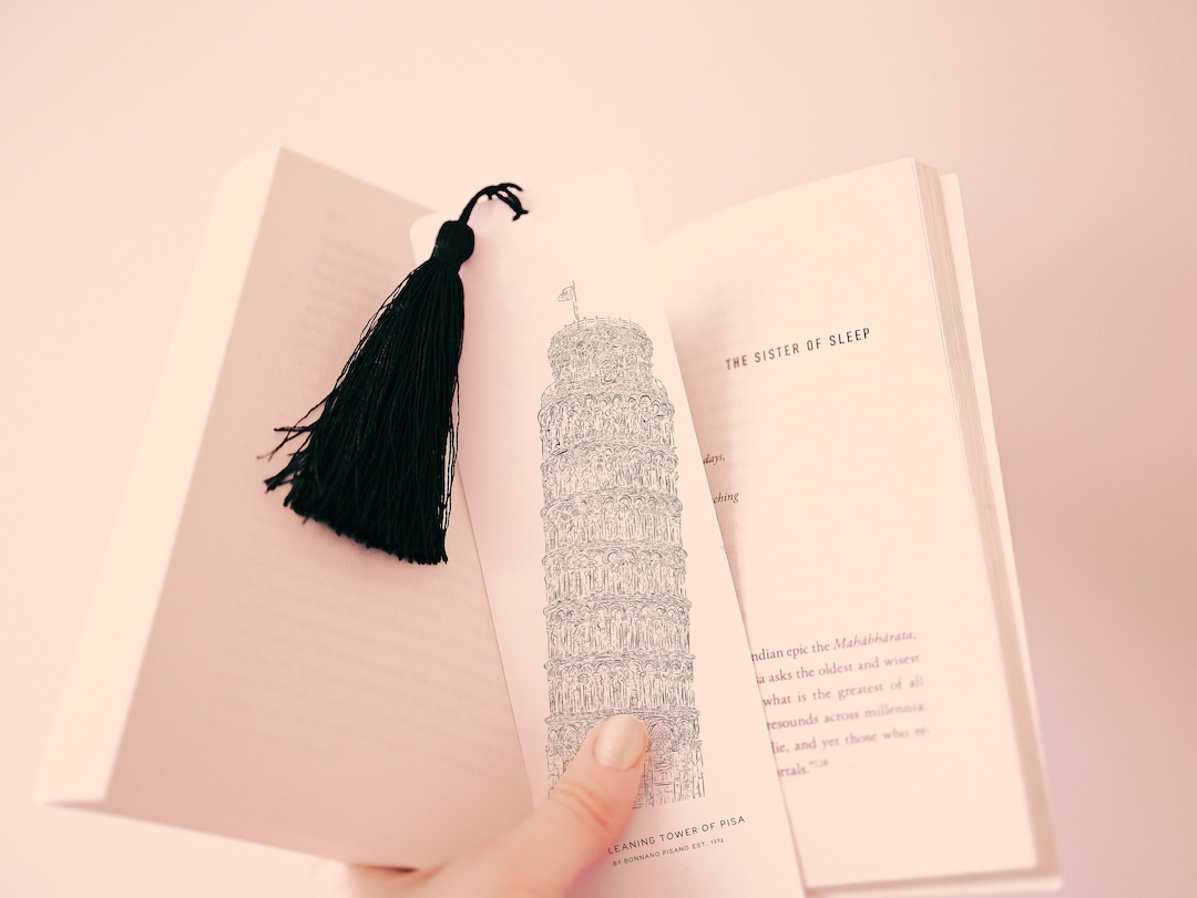 The Leaning Tower of Pisa Line Drawing Bookmark Italian Architecture ...