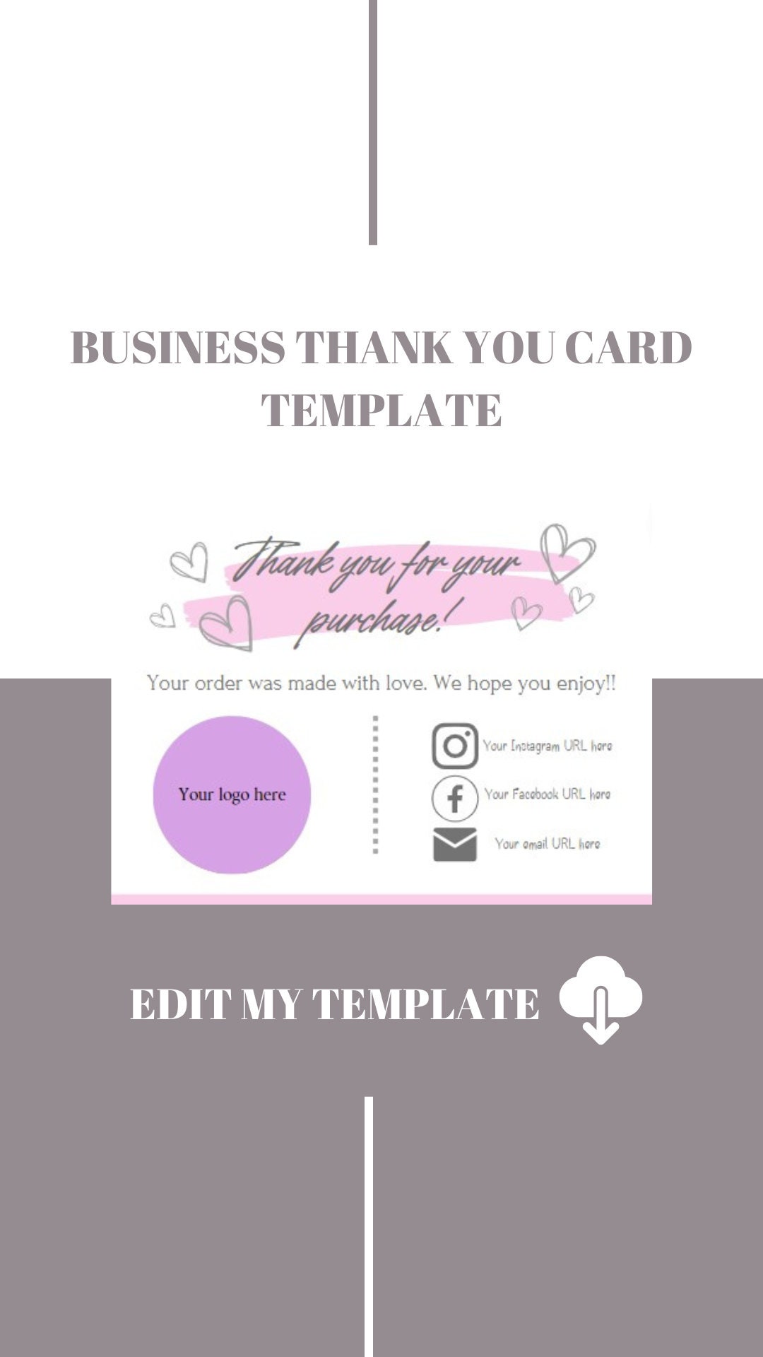 Business Thank You Card Template - Etsy