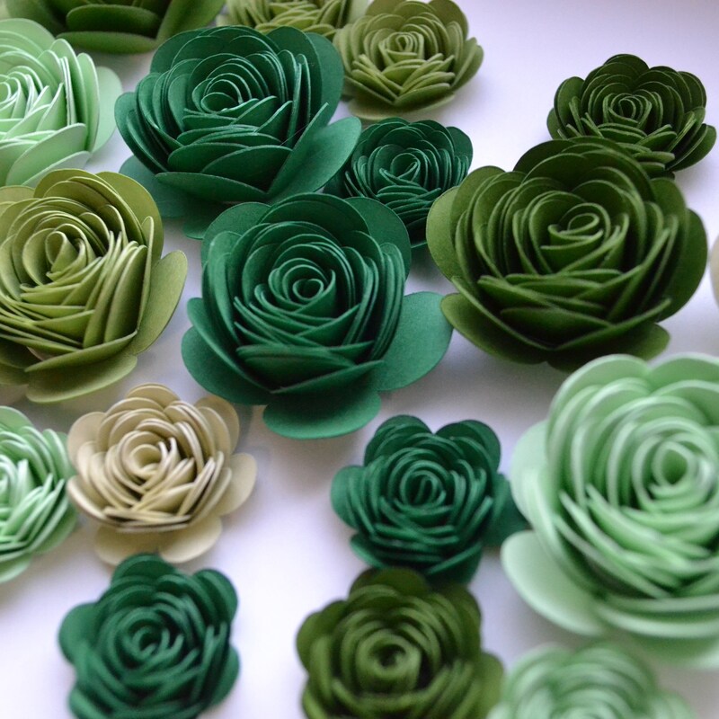 Green Paper Flowers - Etsy