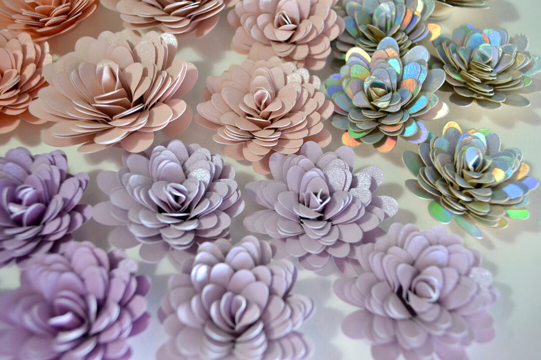 Mixed Candy Color Hand Rolled Flowers/ 26 PC Paper Flowers/ Loose Paper ...