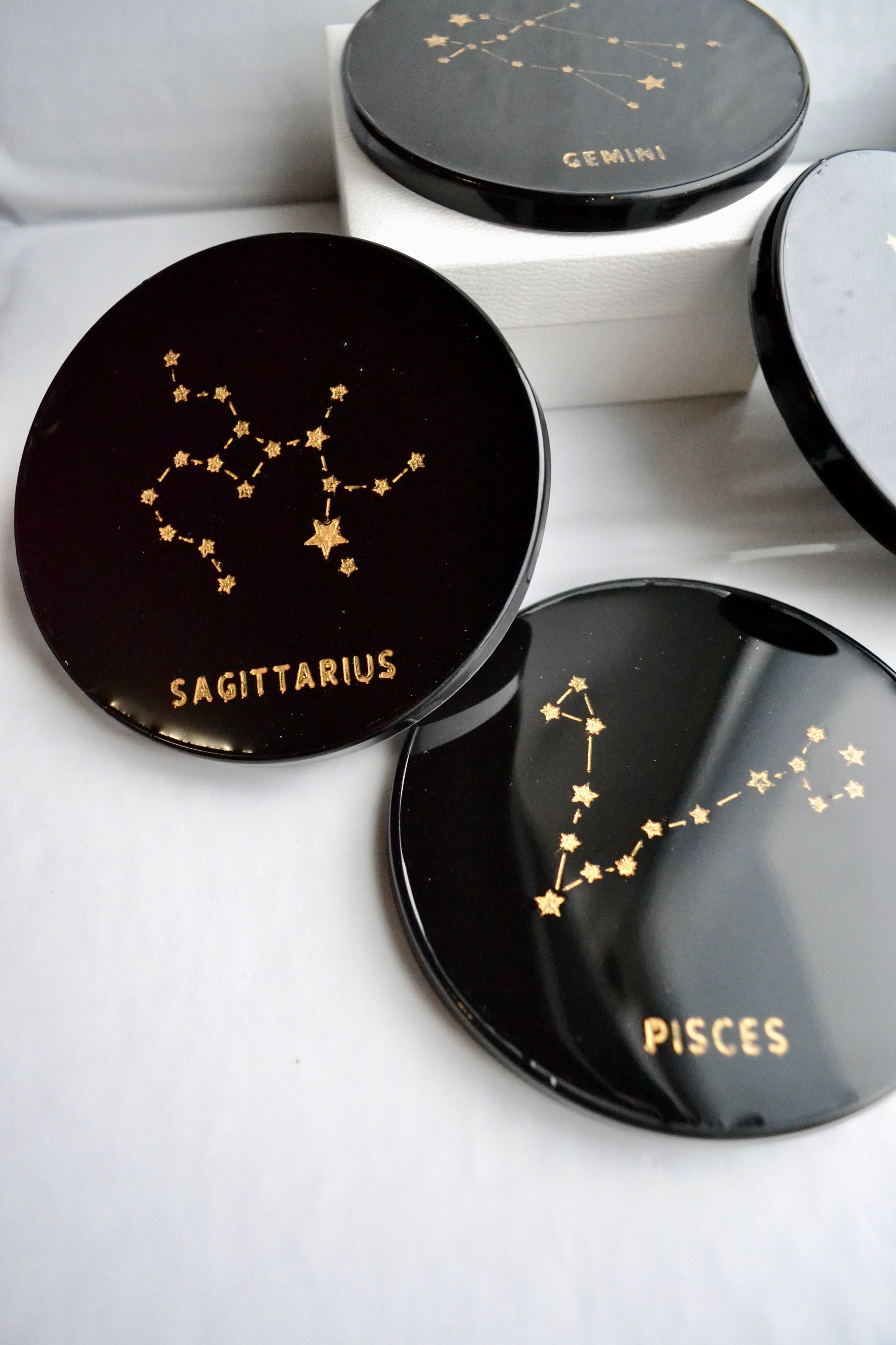 Zodiac Sign Resin Coaster/ Round Resin Coaster/ Housewarming Gift ...