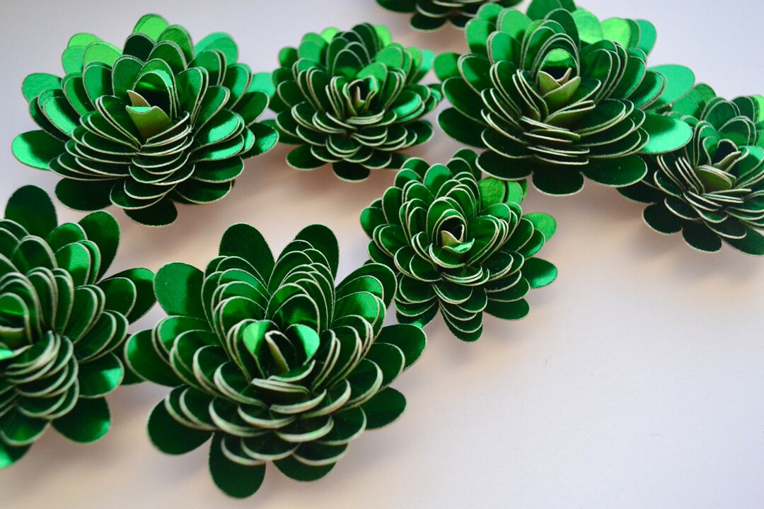 Green Flowers /paper Flowers/ Rolled Flowers - Etsy
