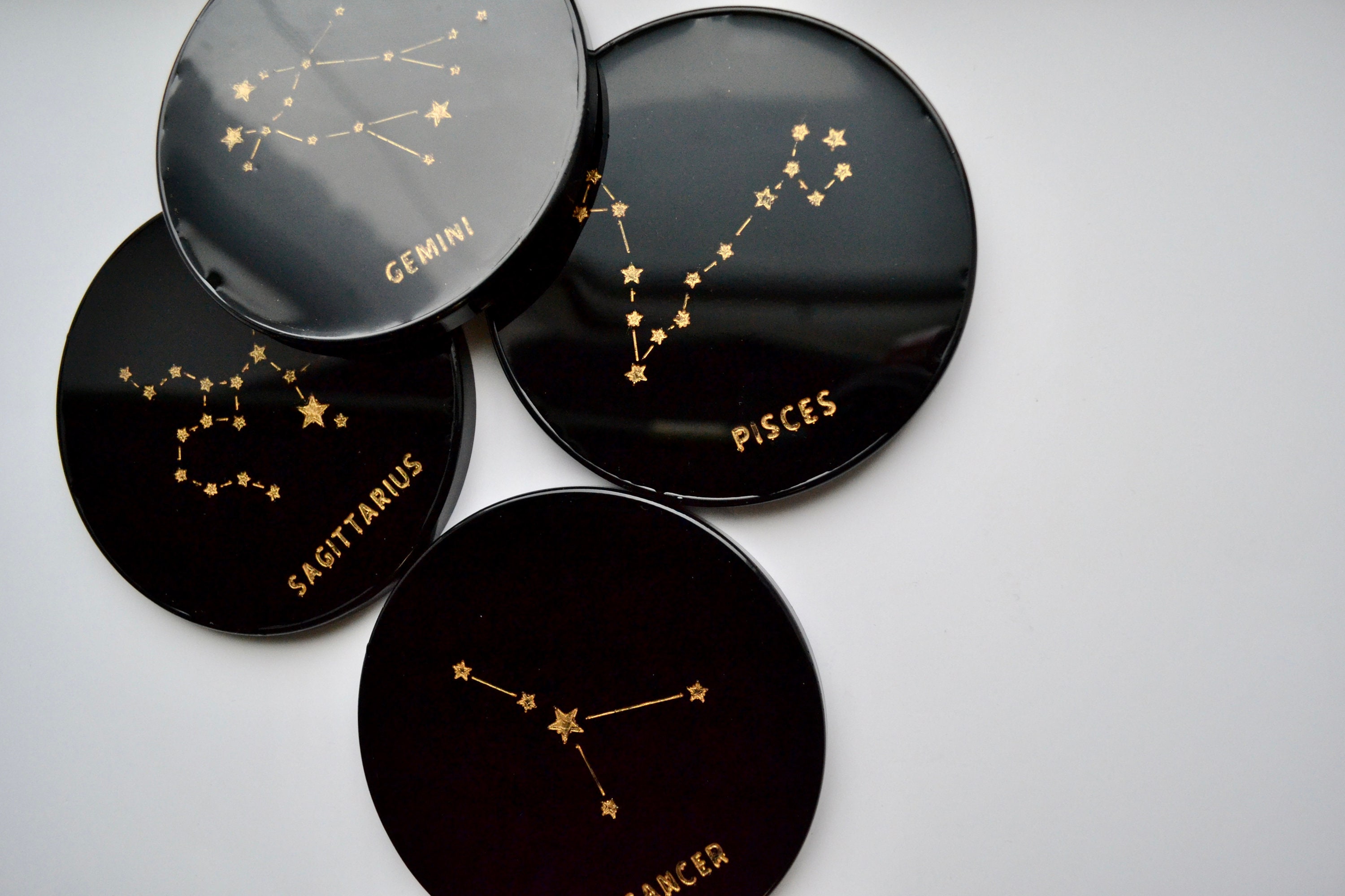Zodiac Sign Resin Coaster/ Round Resin Coaster/ Housewarming Gift ...
