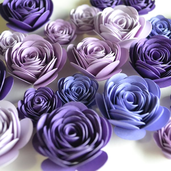 Purple Paper Flowers - Etsy