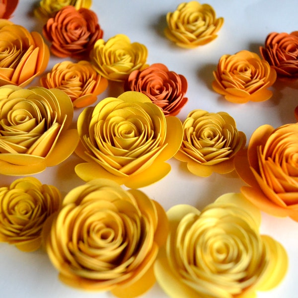 Orange Paper Flowers - Etsy