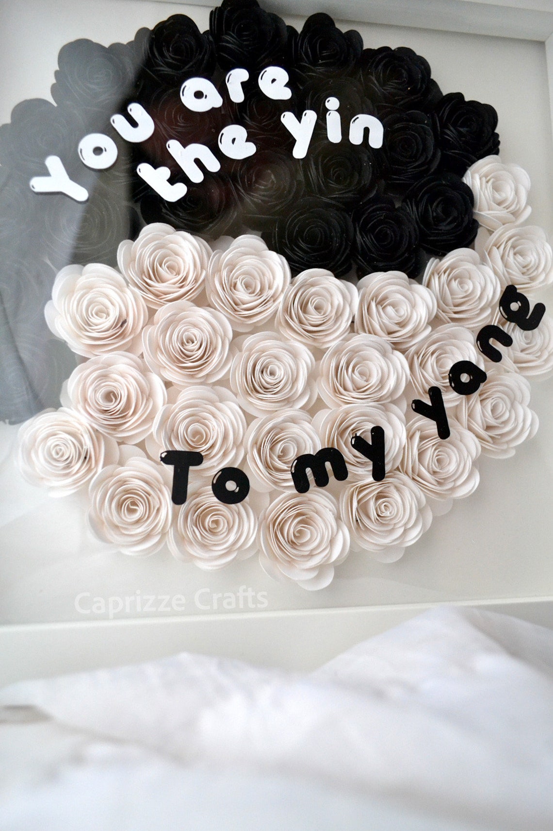 Ying and Yan Frame/ Paper Flower Shadow Box/ Paper Flower Frame - Etsy