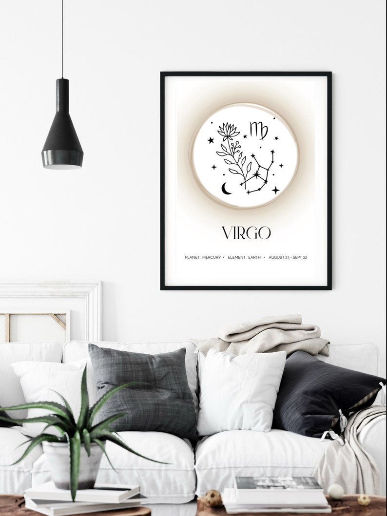 Virgo Wall Art Zodiac Poster Printable, Virgo Art, Virgo Gift, Virgo ...