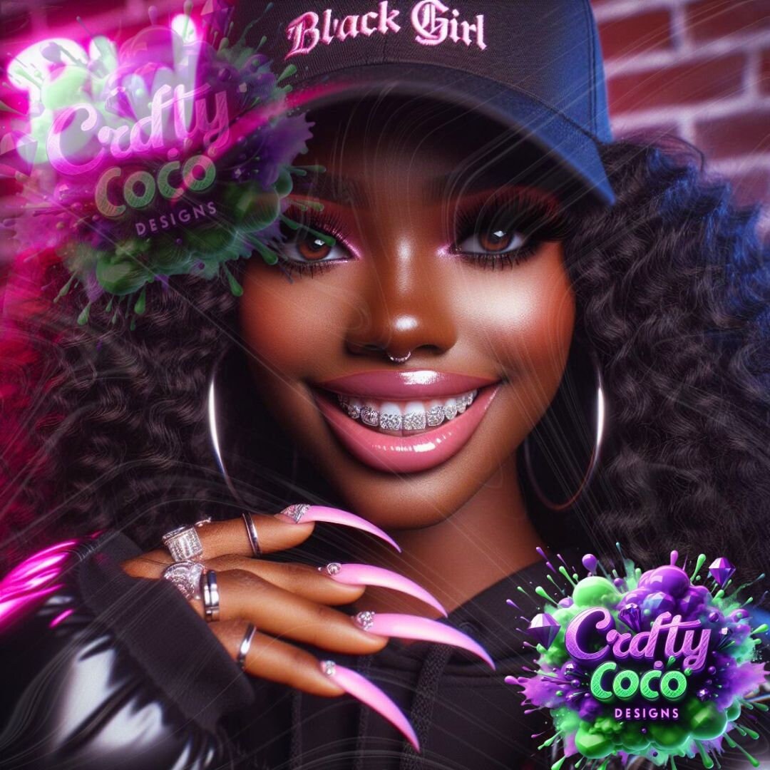 Black Girl Baddie Ai Art Afro Girl Sublimation Dall-e 3 African ...