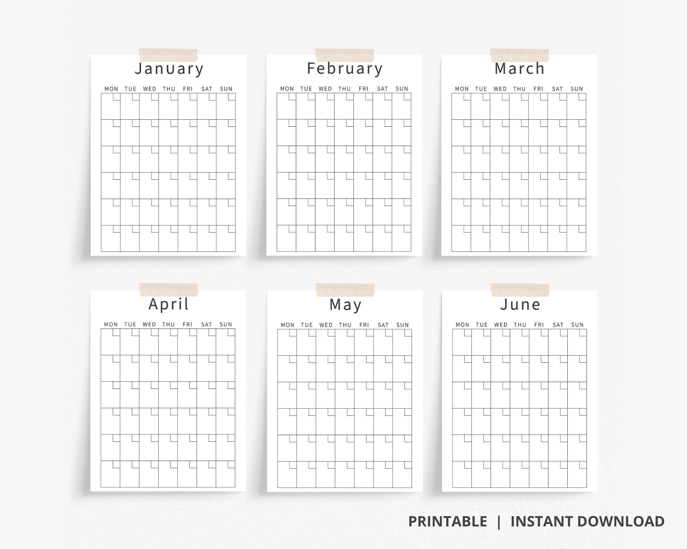 Calendar Printable | Instant Download Calendar | Printable Calendar ...