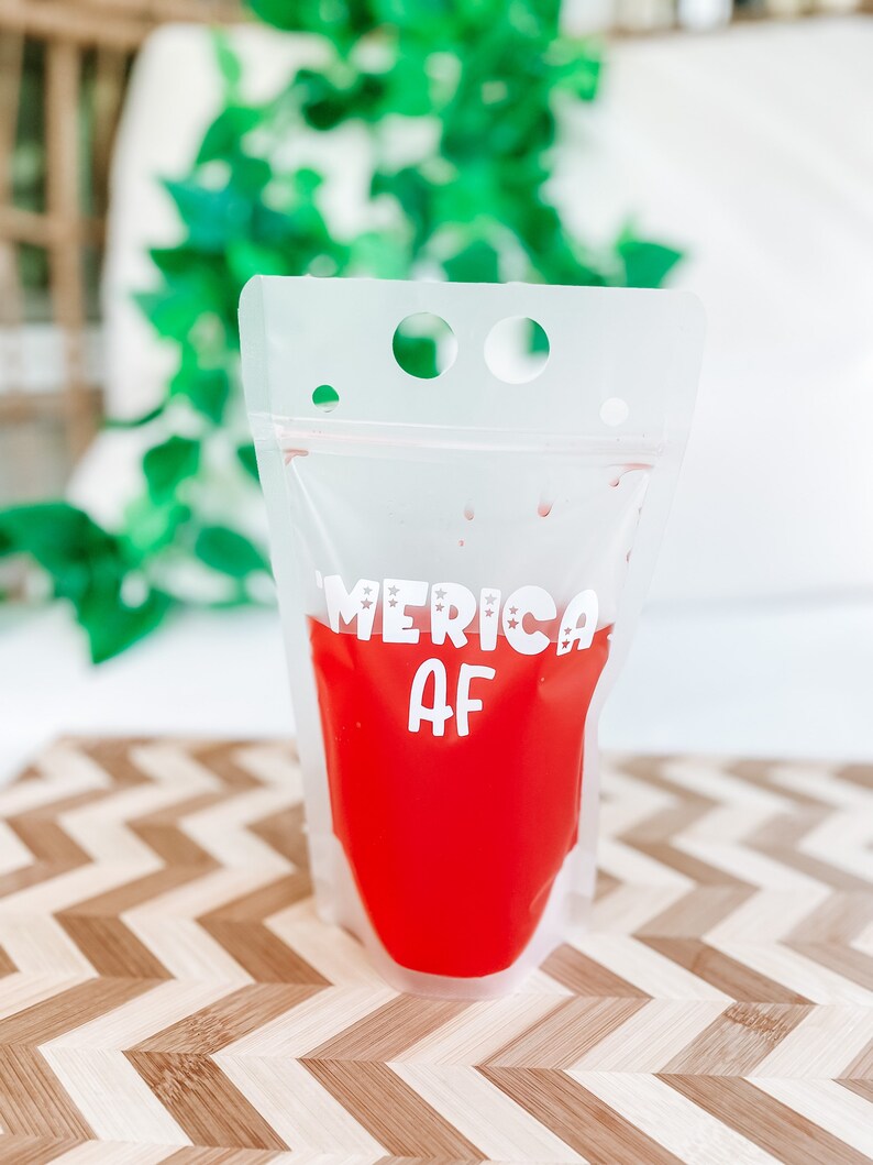 July 4th Patriotic Drink Pouch Freedom Merica AF America - Etsy