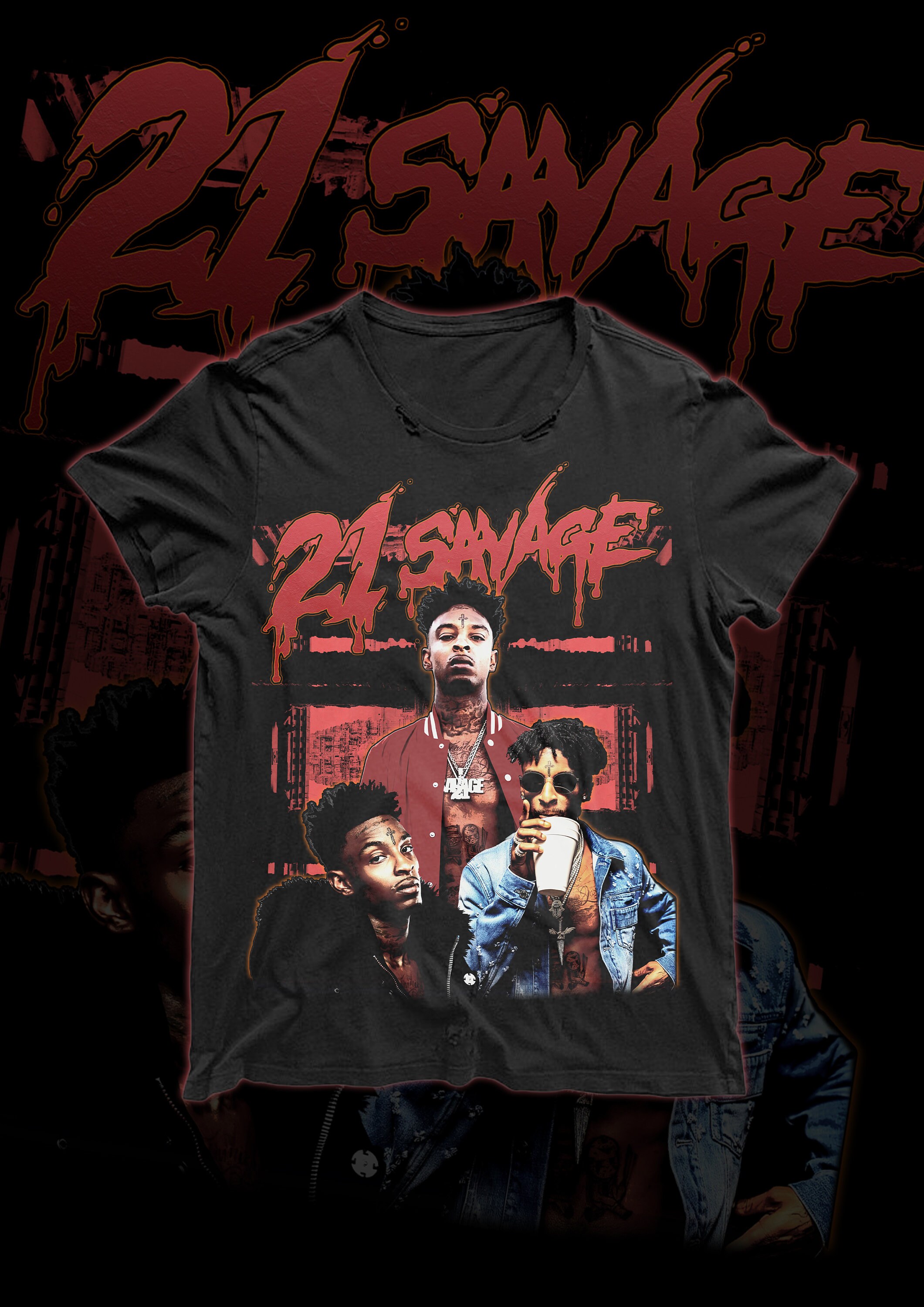 21 Savage Shirt Vintage Classic Bootleg Rap Tee Rapper T Shirt - Etsy