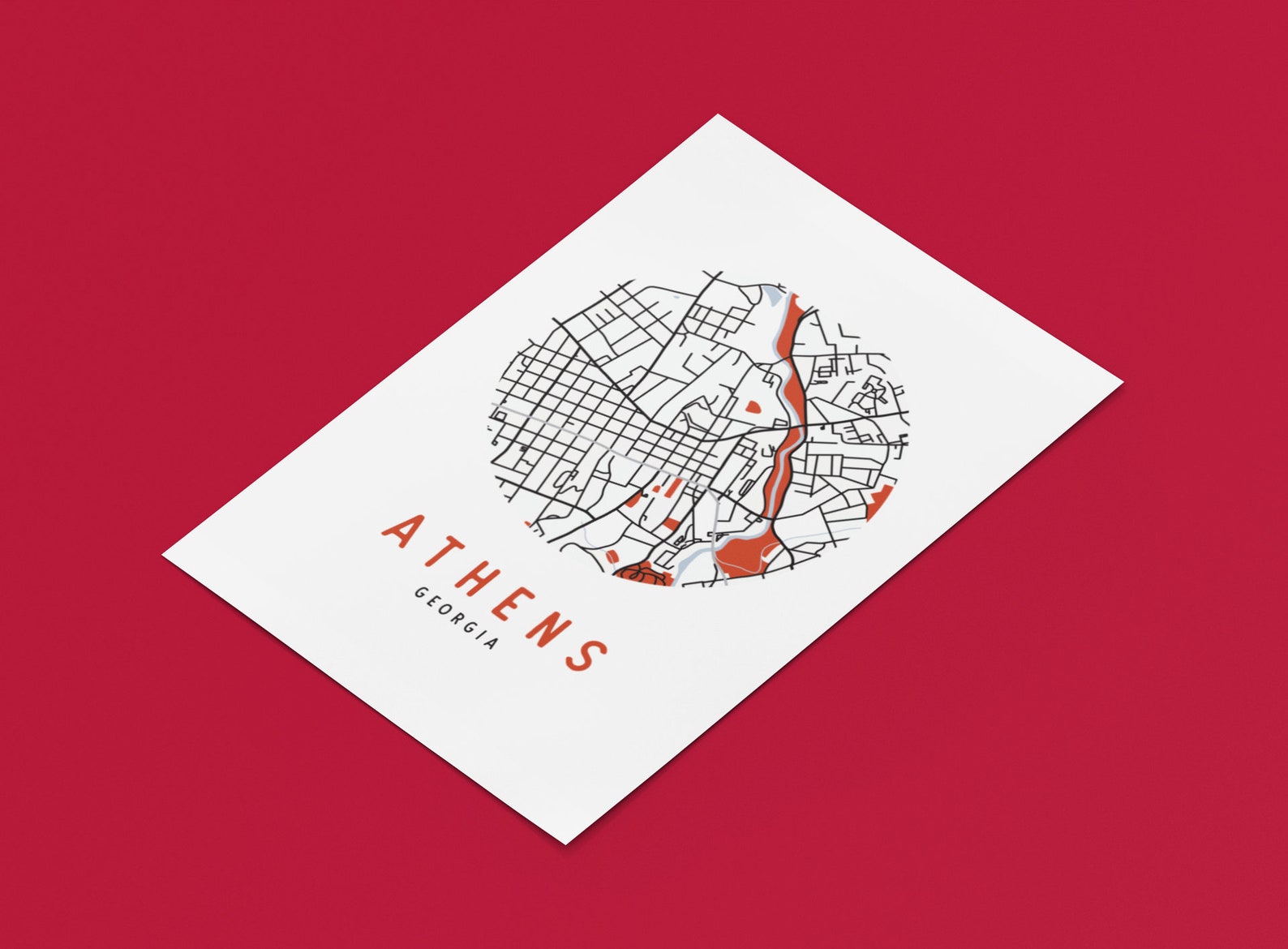 Athen Georgia Map Print | UGA Map Print | College Town Map Gifts - Etsy