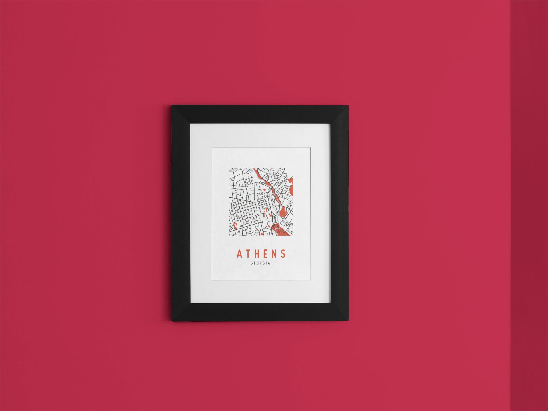 Athen Georgia Map Print | UGA Map Print | College Town Map Gifts - Etsy