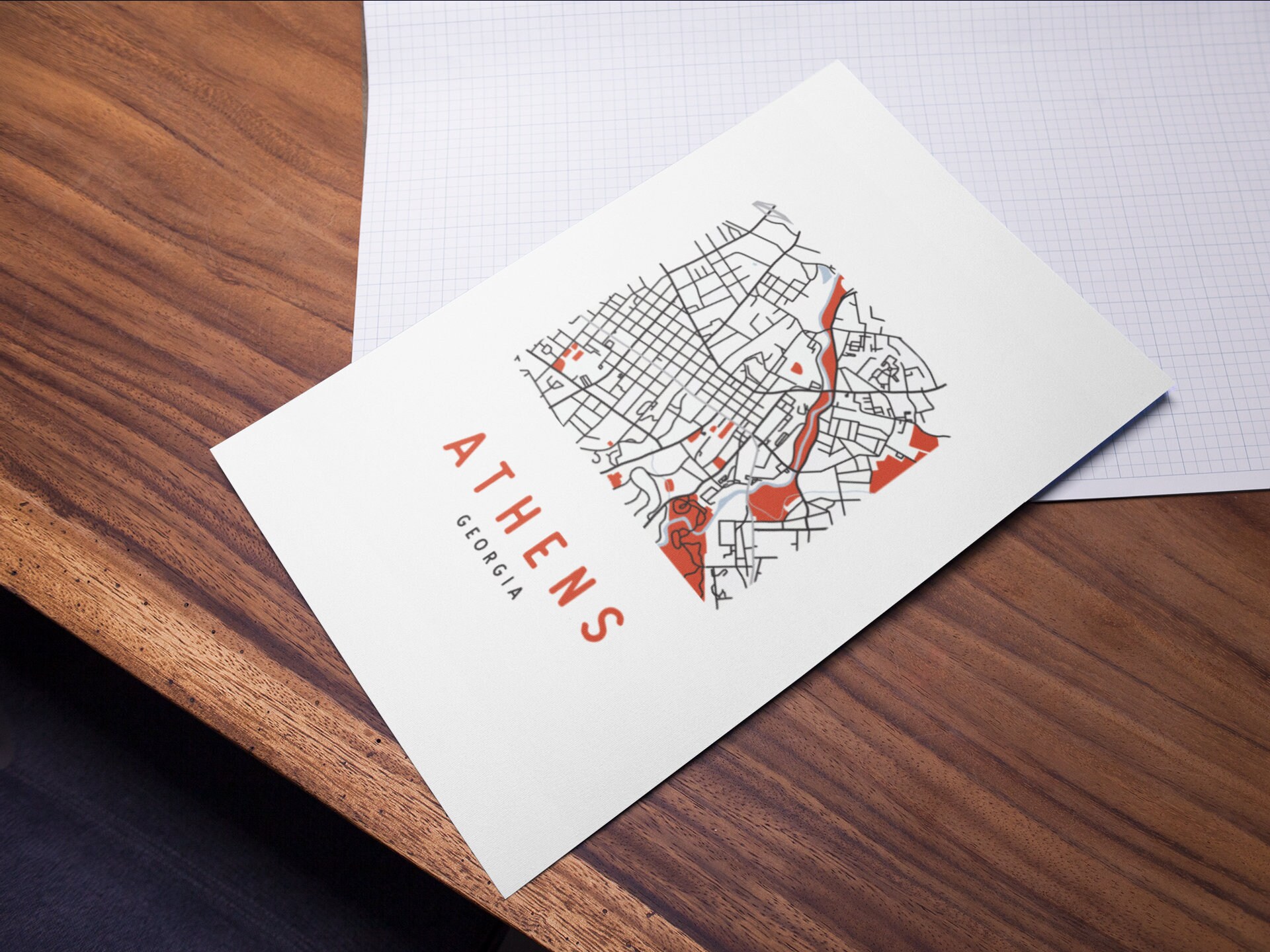 Athen Georgia Map Print | UGA Map Print | College Town Map Gifts - Etsy